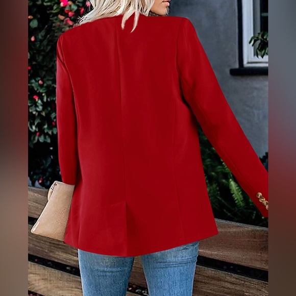 Jackets & Coats | Nwot Open Casual Lapel Collar Button Down Work Office ...